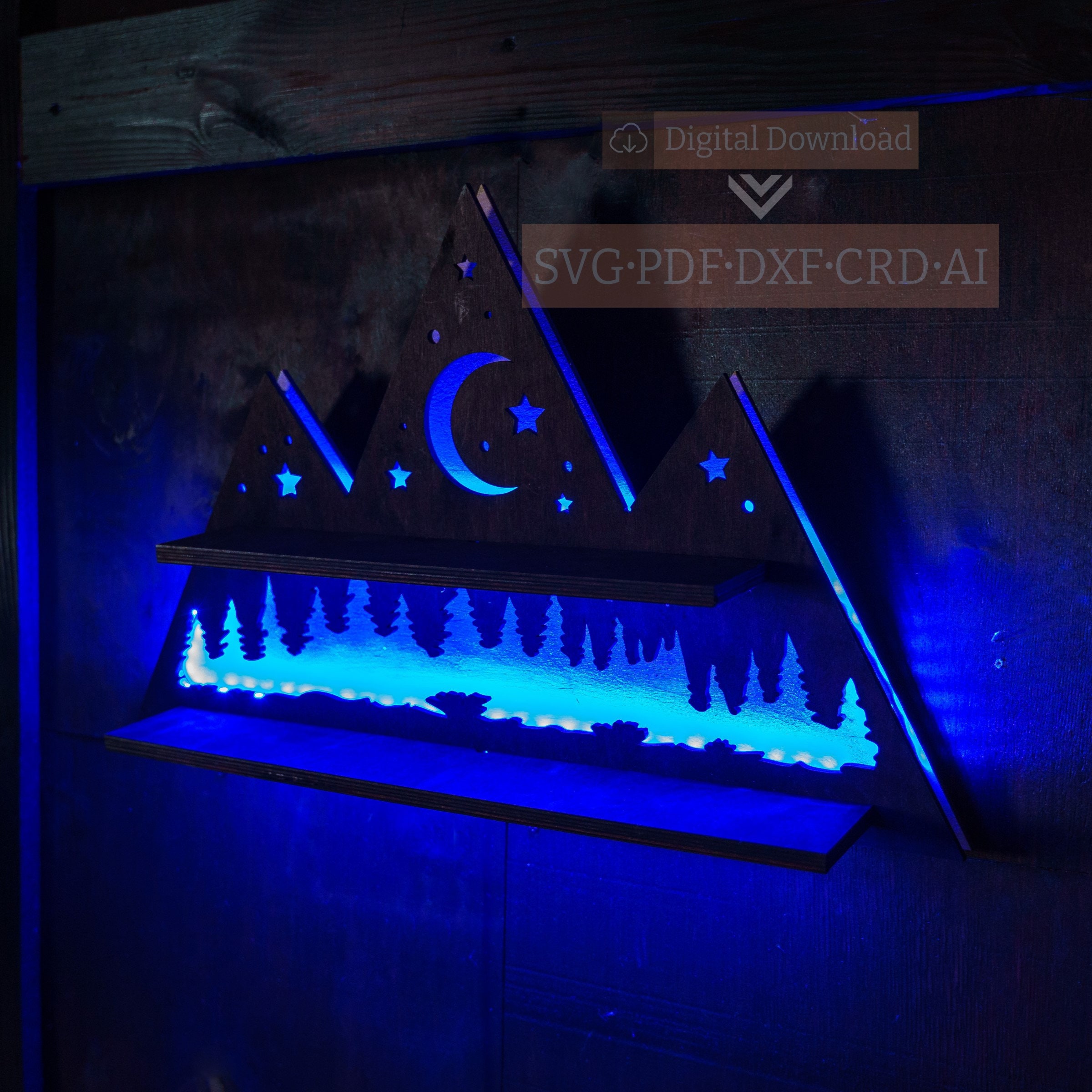 Mountain Shelf Svg, Mountain Shelf Pdf, Mountain Shelf Pattern, Wooden ...