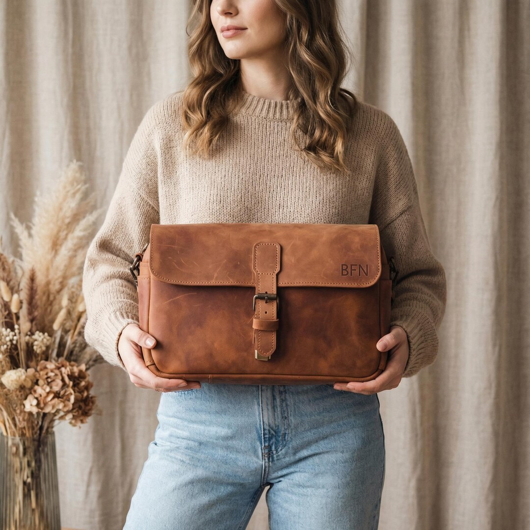 Personalized Leather Camera Bag, Camera Shoulder Bag, Custom Camera Bag ...