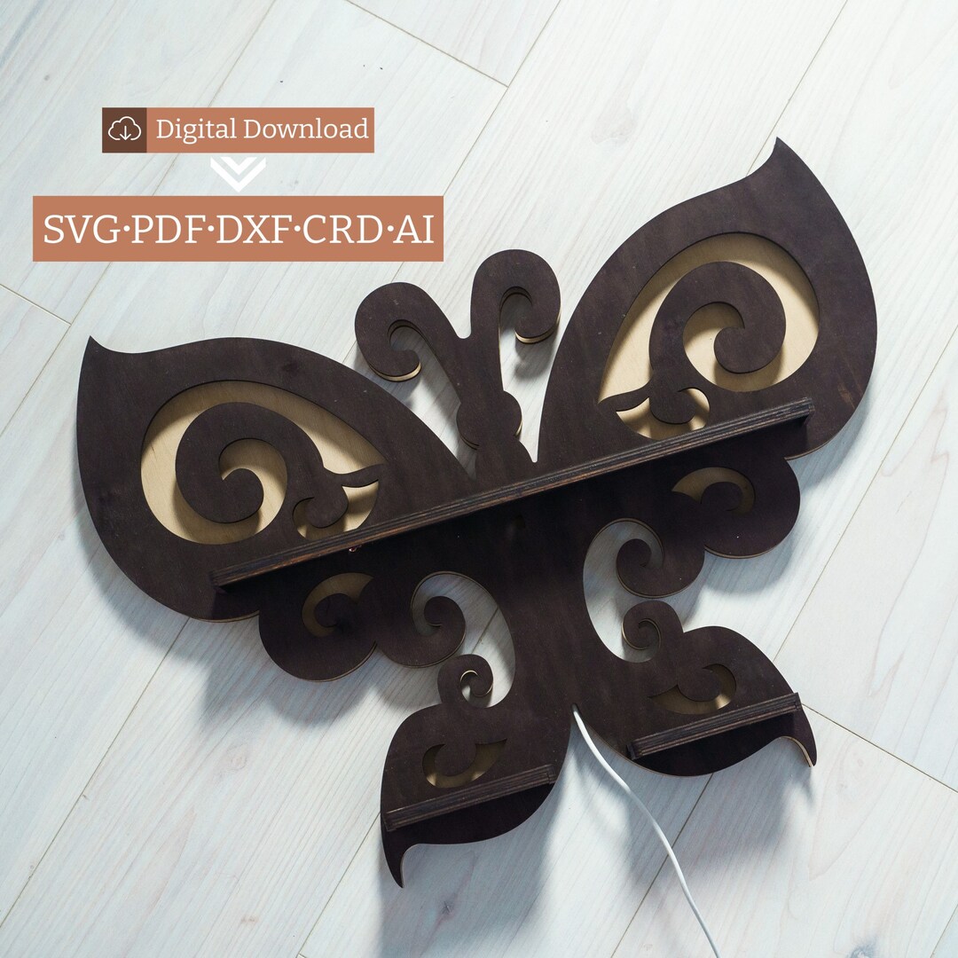Wood Butterfly Shelf Svg, Wood Butterfly Shelf Pdf, Butterfly Shelf ...