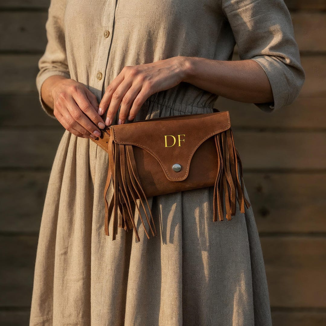 Leather Fringe Belt Bag, Womens Leather Belt Bag, Fringe Fanny Pack ...