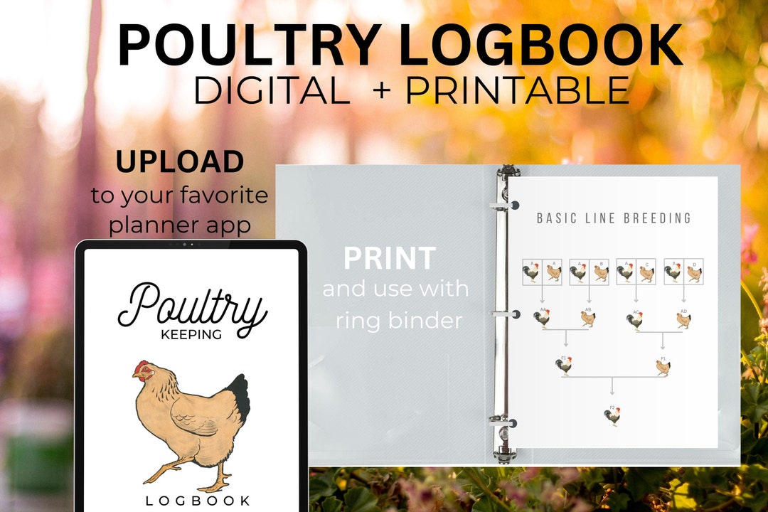 Poultry Keeping Logbook for Chickens PDF *digital Download* - Etsy