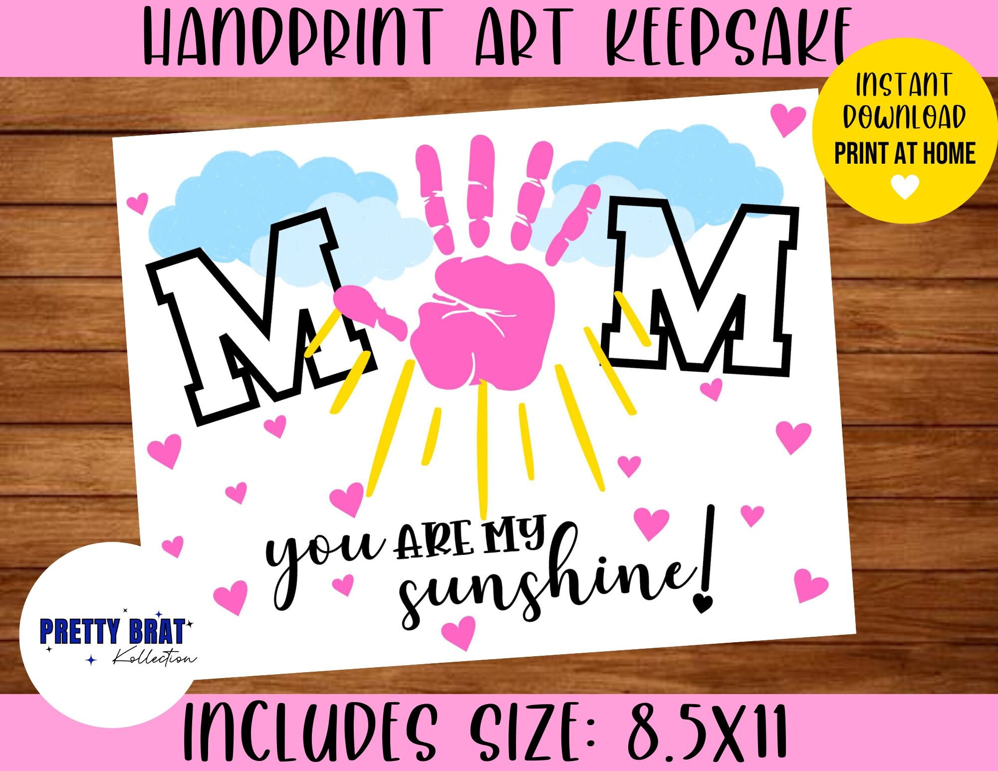 You Are My Sunshine Handprint Craft Printable Hand Print Keepsake Kids ...