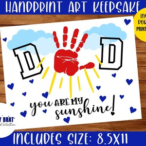 You Are My Sunshine Handprint Craft Printable Hand Print Keepsake Kids ...