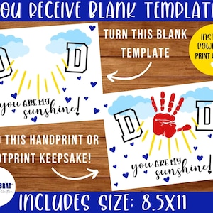 You Are My Sunshine Handprint Craft Printable Hand Print Keepsake Kids ...