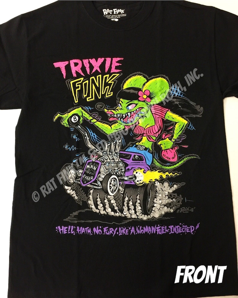 Official Rat Fink Trixie Fink T-shirt Ed Big Daddy Roth Black Tee Size ...