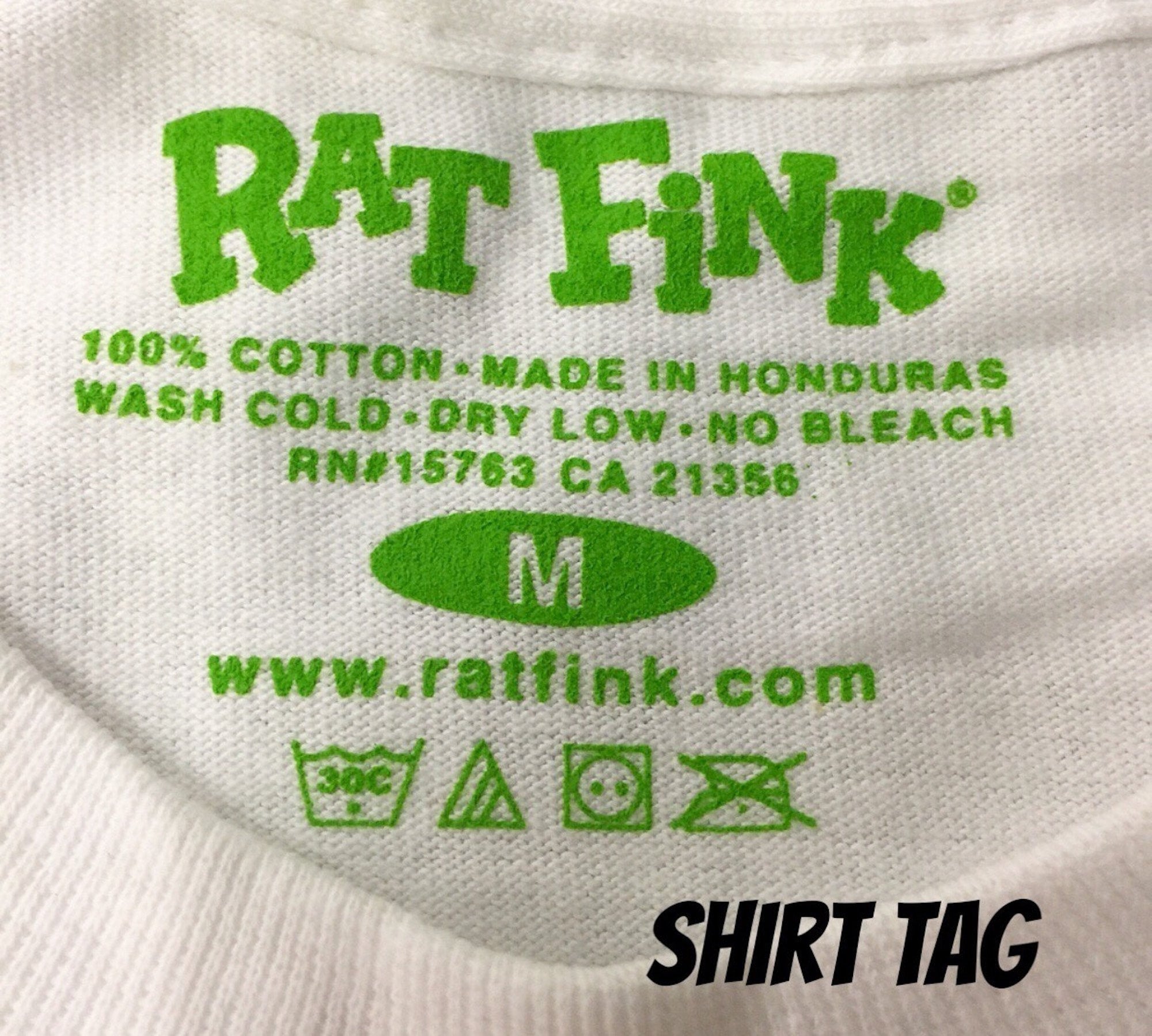 Official Rat Fink Signature T-shirt Front Design Ed Big Daddy Roth Men ...