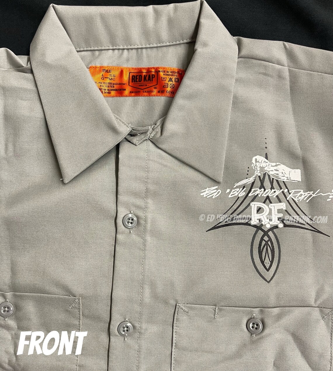 Official Rat Fink Signature Short Sleeve Work Shirt Men's Gray Dickie's ...