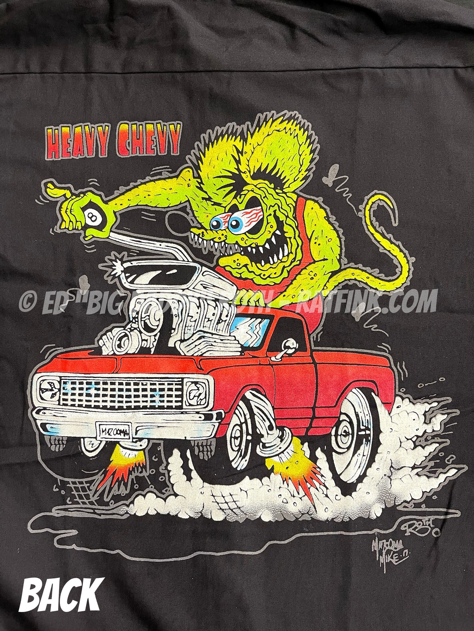 Official Rat Fink Heavy Chevy Short Sleeve Work Shirt Men's Black ...