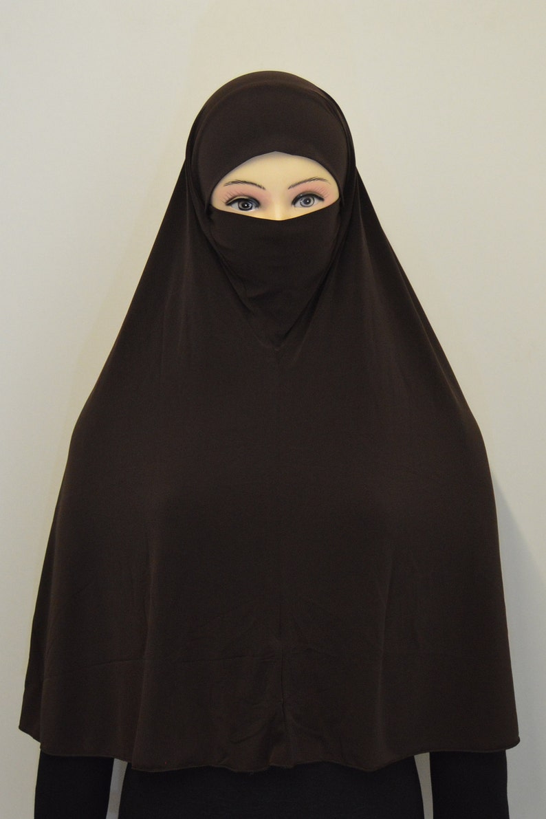 Ladies one piece hijab Niqab Mask include Face Veil High | Etsy