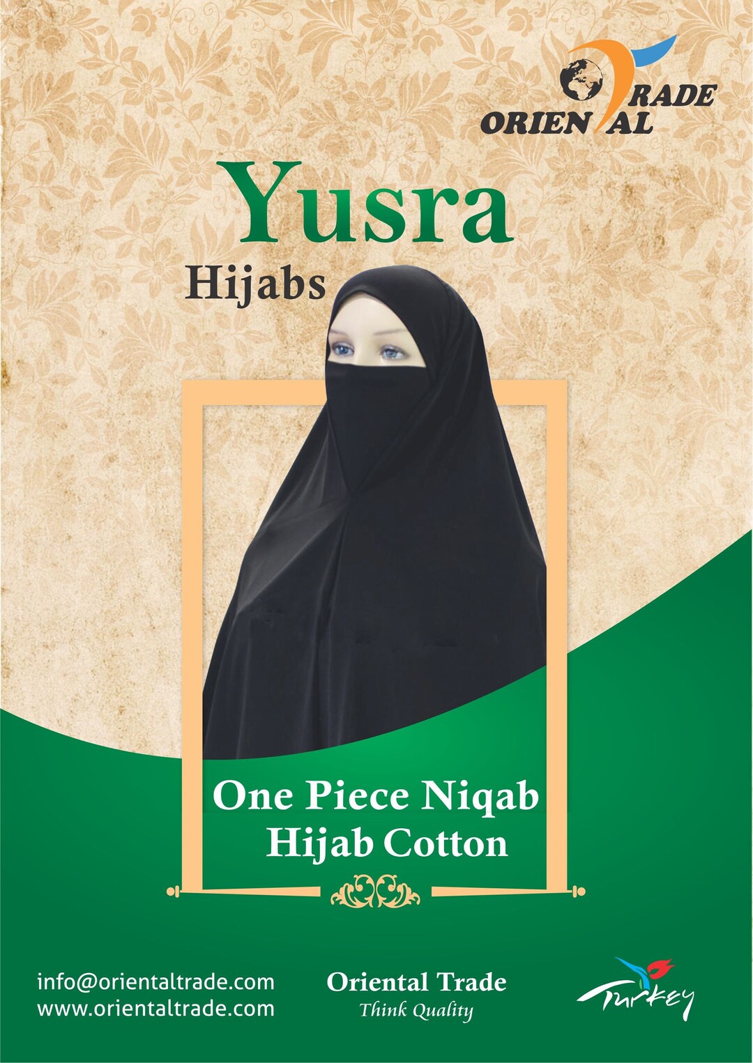 Pull on Instant Ladies One-piece Cottonspandex Hijab Niqab mask ...