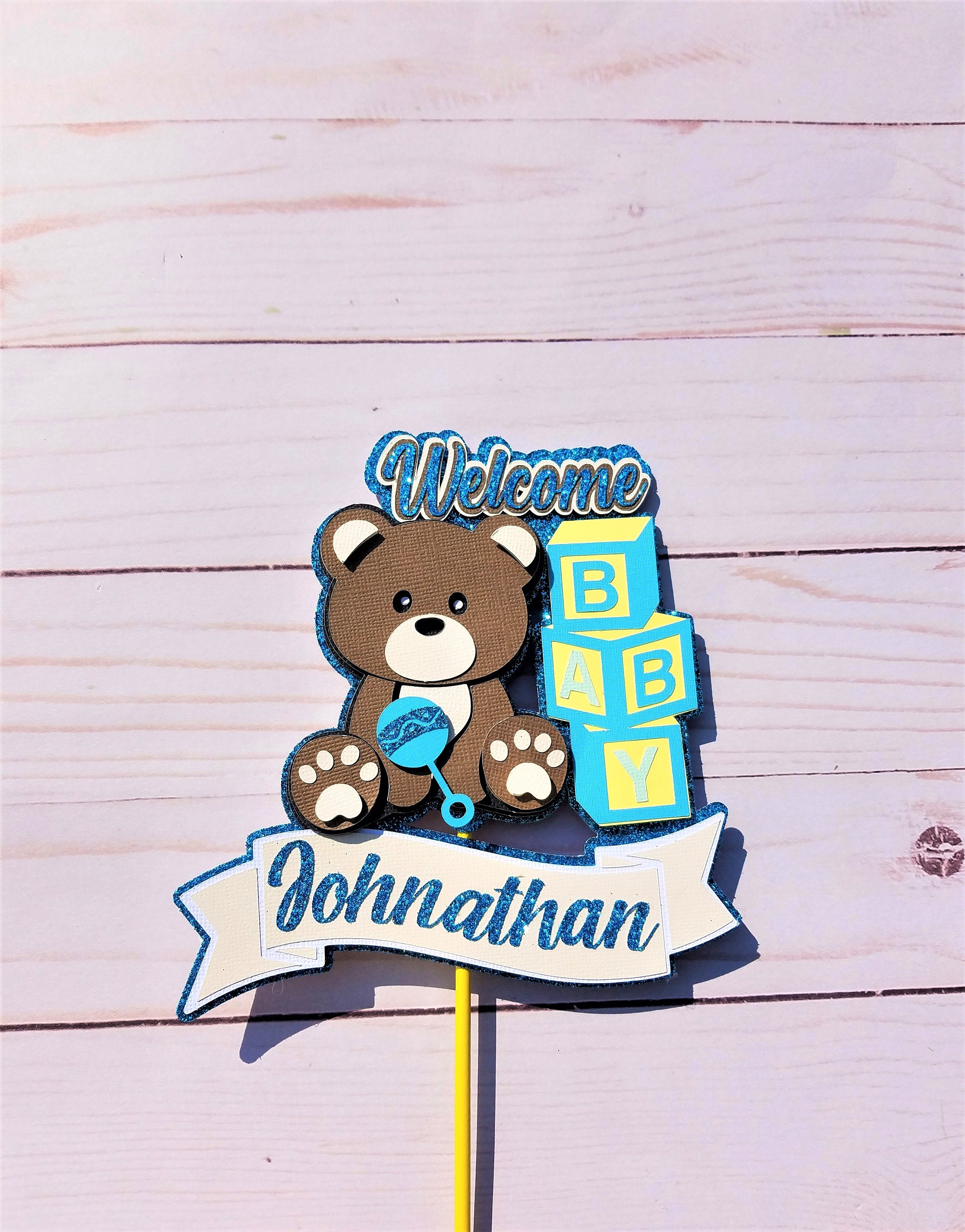 teddy bear cake topper/ bear cake topper/ cake topper de osito/ baby ...