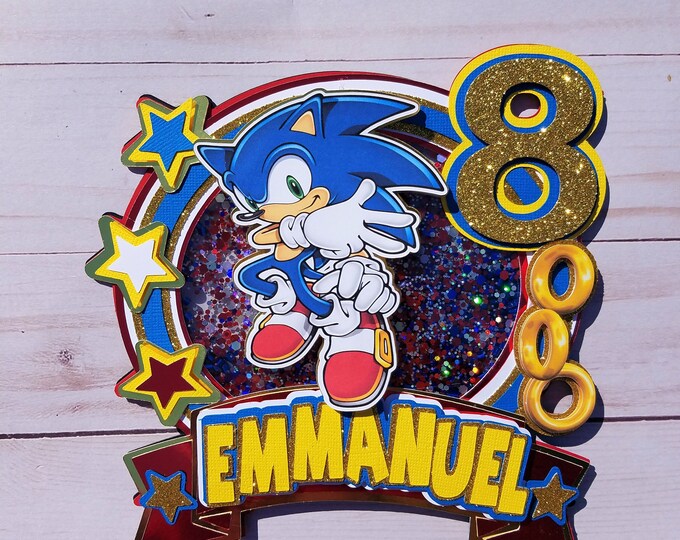 Sonic Cake Topper/sonic the Hedgehog Cake Topper/sonic the - Etsy
