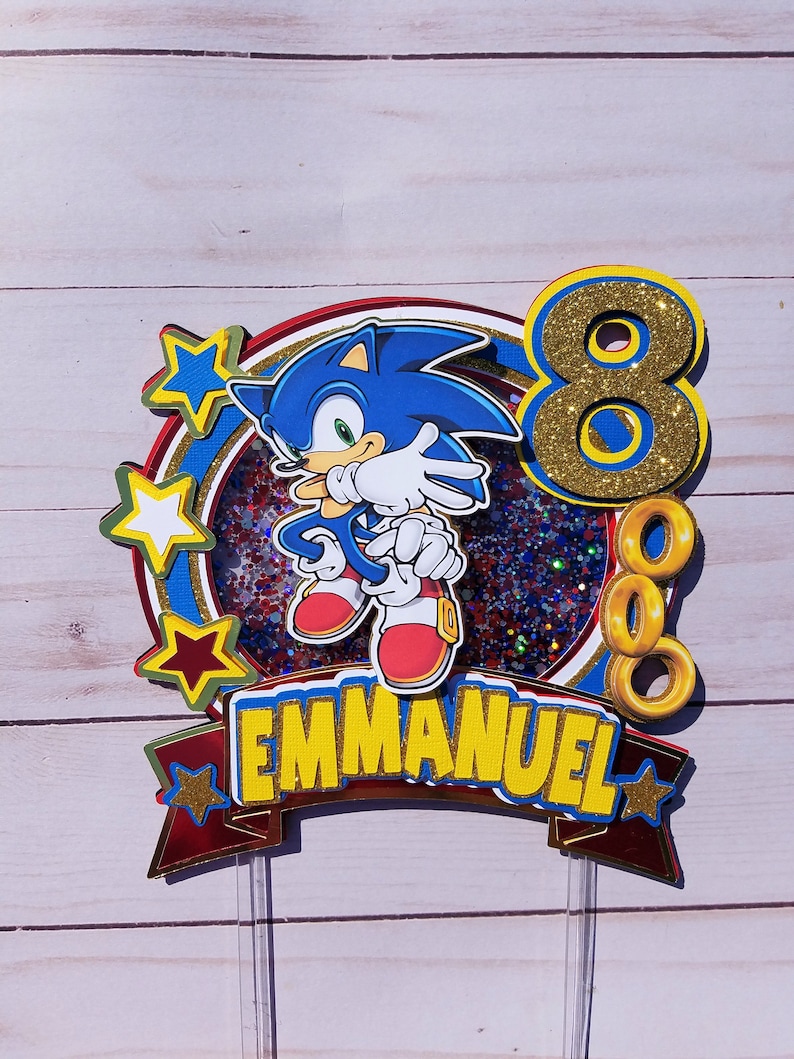 Sonic Cake Topper/sonic the Hedgehog Cake Topper/sonic the - Etsy