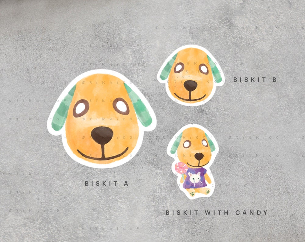 ACNH Biskit Sticker Animal Crossing Inspired Stickers ACNH | Etsy
