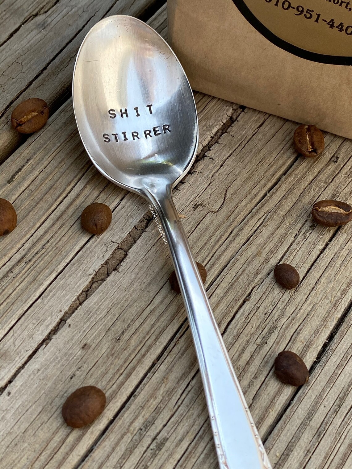 Personalized Spoon | Shit Stirrer | Funny Gift | Vintage Spoon ...