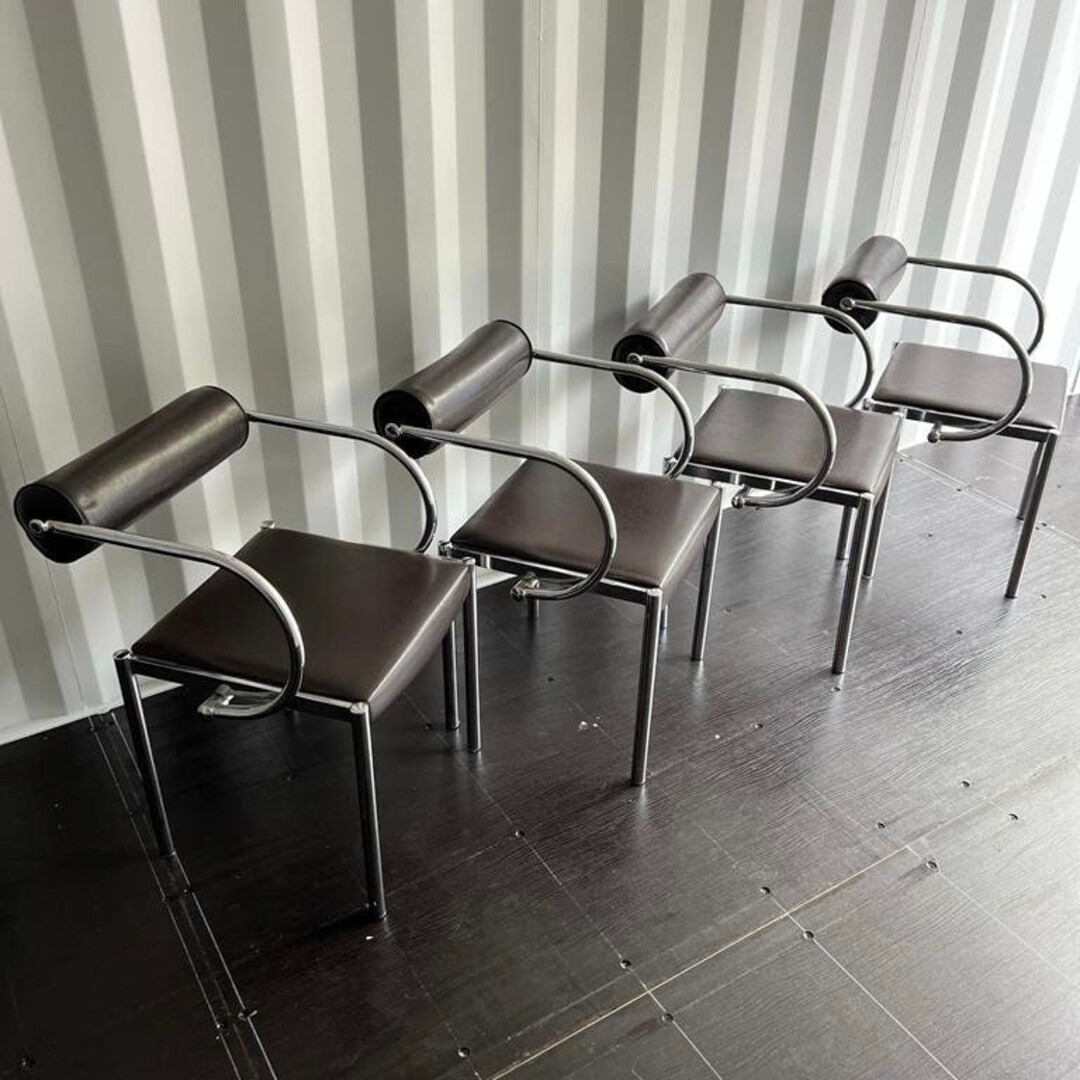 Postmodern Dining Chairs Modernist Vintage Tubular Arcadia Style 1980s ...