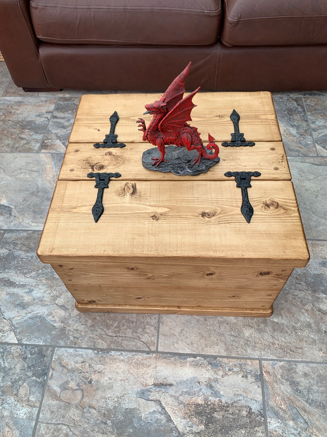 Coffee Table Trunk Storage Chest Oak Pine Solid Wood Rustic Chunky ...