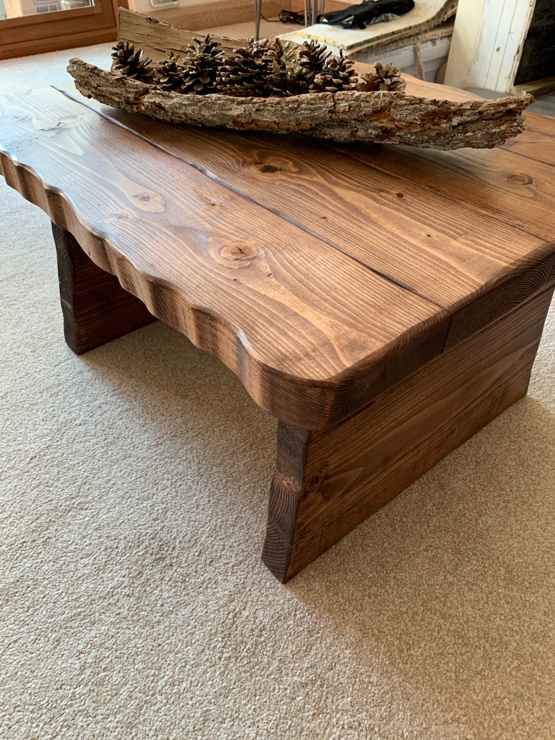 Waney Edge Coffee Table Live Edge Coffee Table Handmade Rustic Waney ...