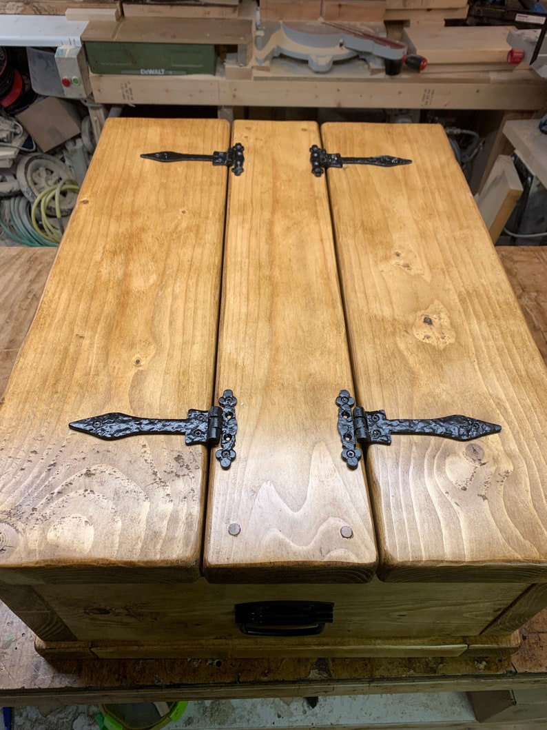 Coffee Table Trunk Storage Chest Oak Pine Solid Wood Rustic Chunky ...