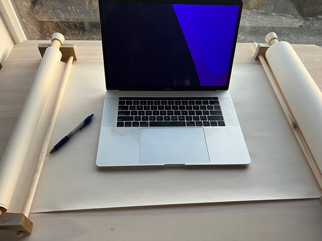 Scroll a Desk Two-sided Table Top Scrolling Paper Holder - Etsy