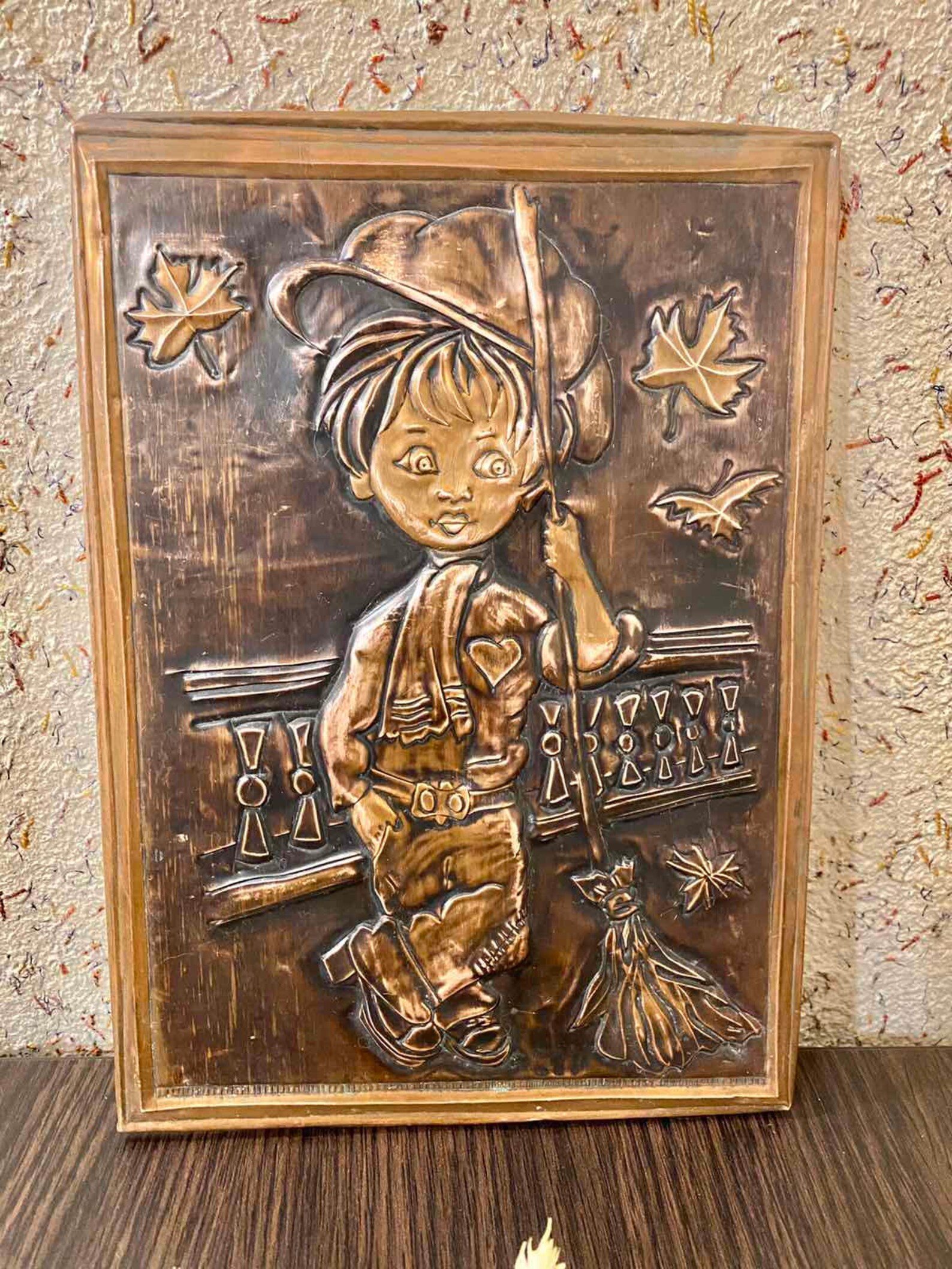 Big Rare Vintage Copper Embossingcopper Painting Little - Etsy
