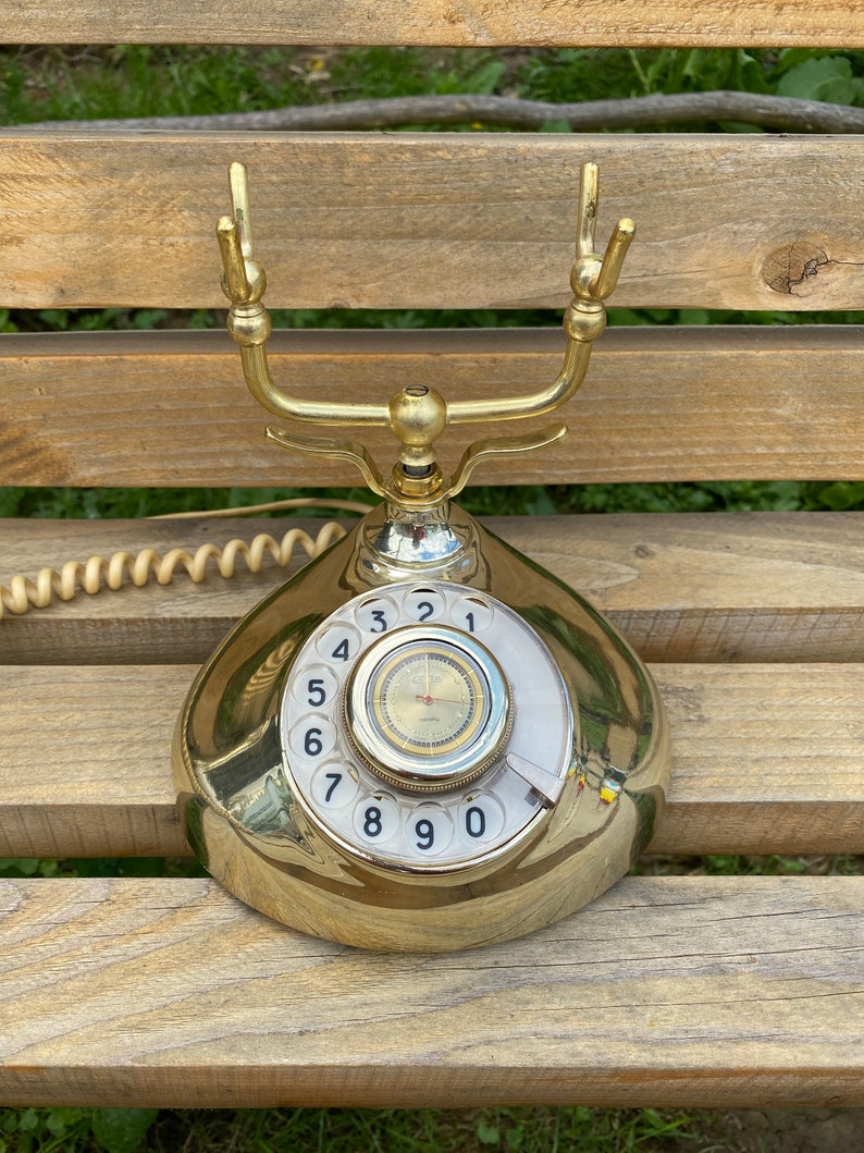 Vintage Gold Phone 1985s Phone With Watch Ufa Phone Retro - Etsy