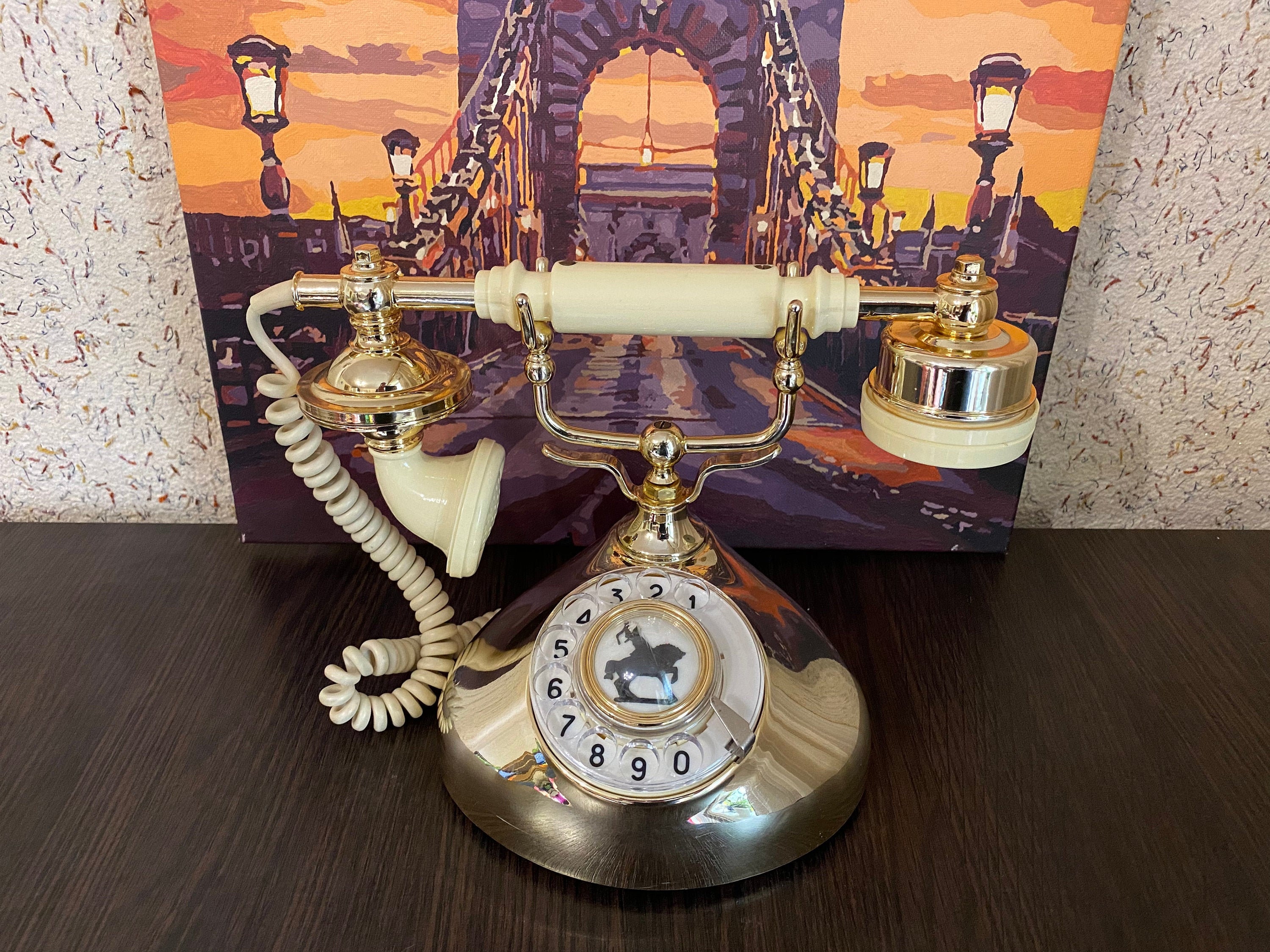 Téléphone vintage gold téléphone rétro URSS modèle Ufa | Etsy