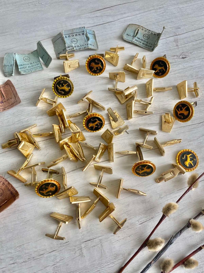 Vintage SET of 47 pieces cufflinks of the 1970s. Soviet | Etsy