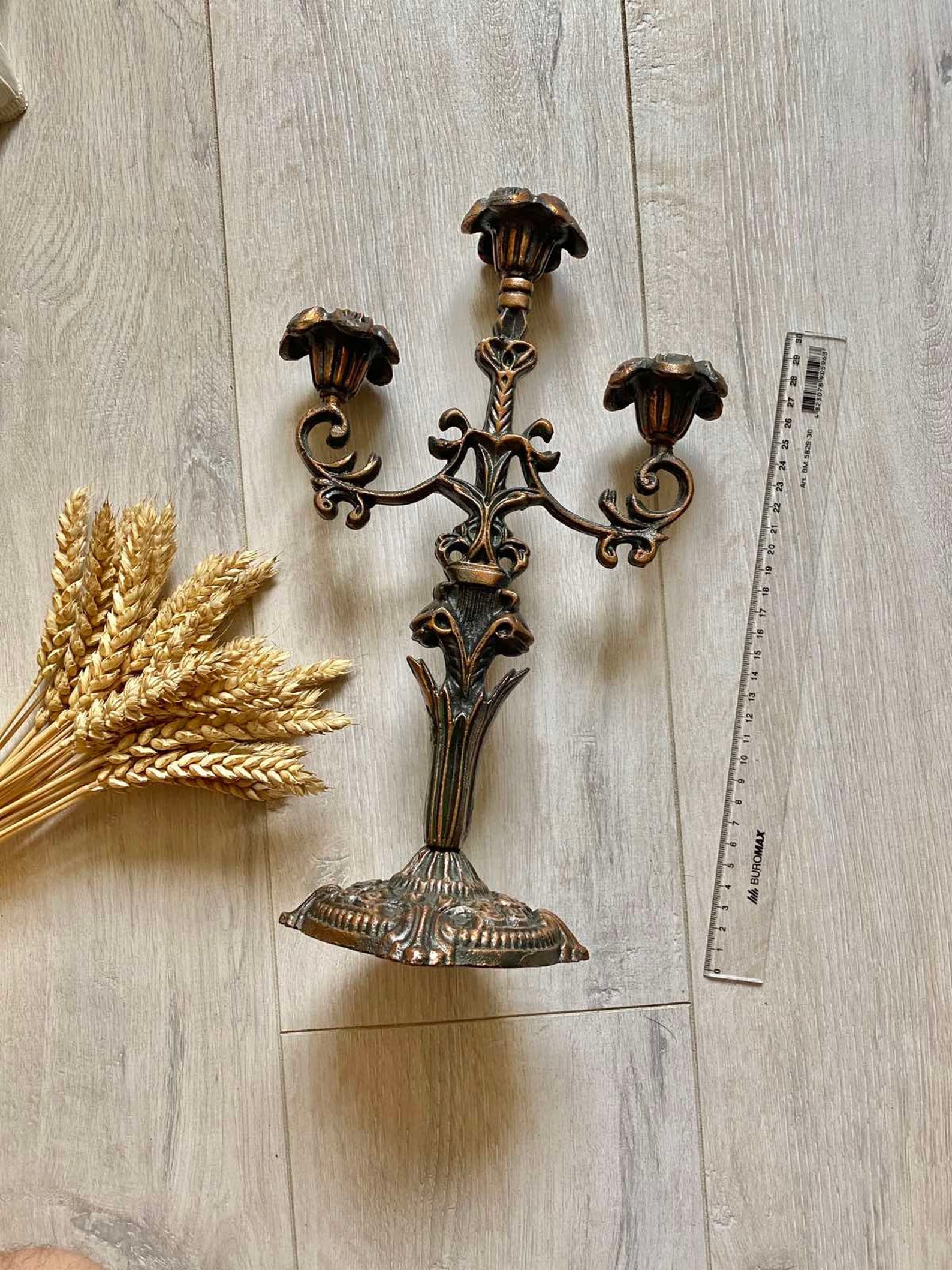 Big Rare Vintage Soviet Metal Candlestick for Three Candle,ussr Candle ...