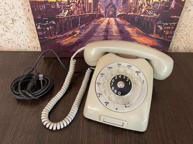 Vintage Light Gray Rotary Telephone KIRK F68 Denmark 70s | Etsy
