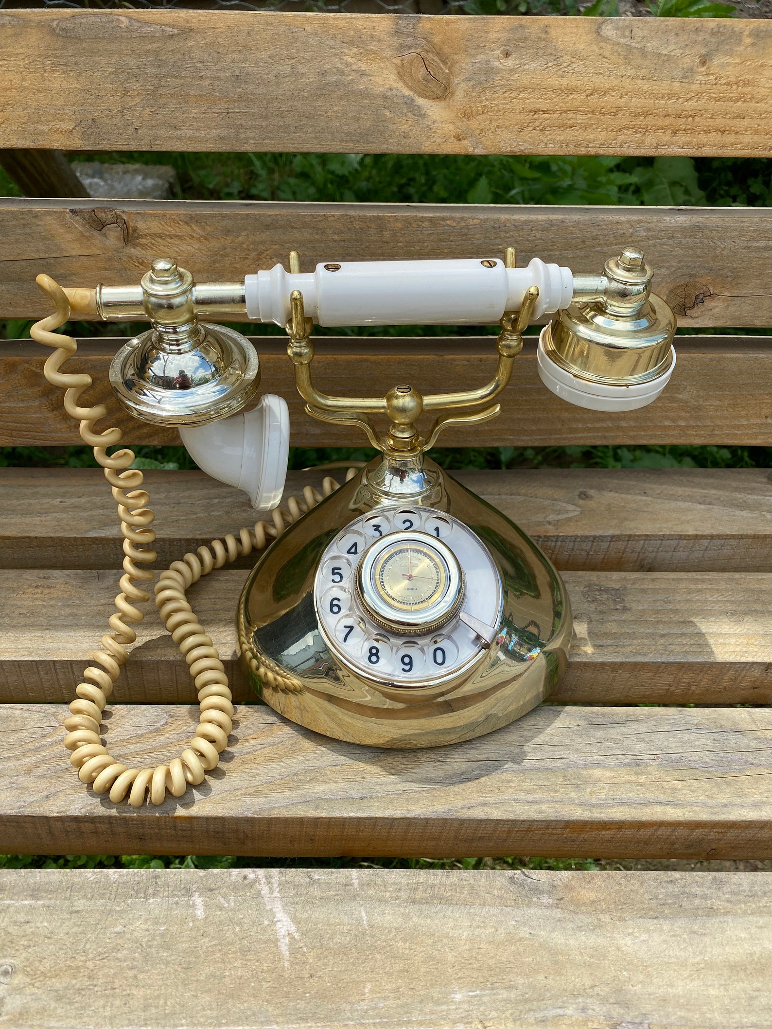 Vintage Gold Phone 1985s Phone With Watch Ufa Phone Retro - Etsy