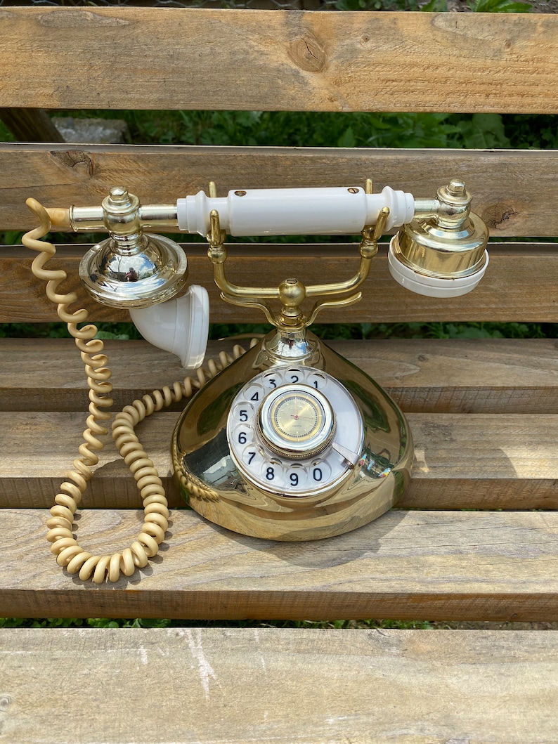 Vintage Gold Phone 1985s Phone With Watch Ufa Phone Retro - Etsy