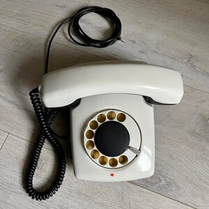 Vintage White Phone, Old Rotary Phone, Soviet Phone, Circle Dial Rotary ...