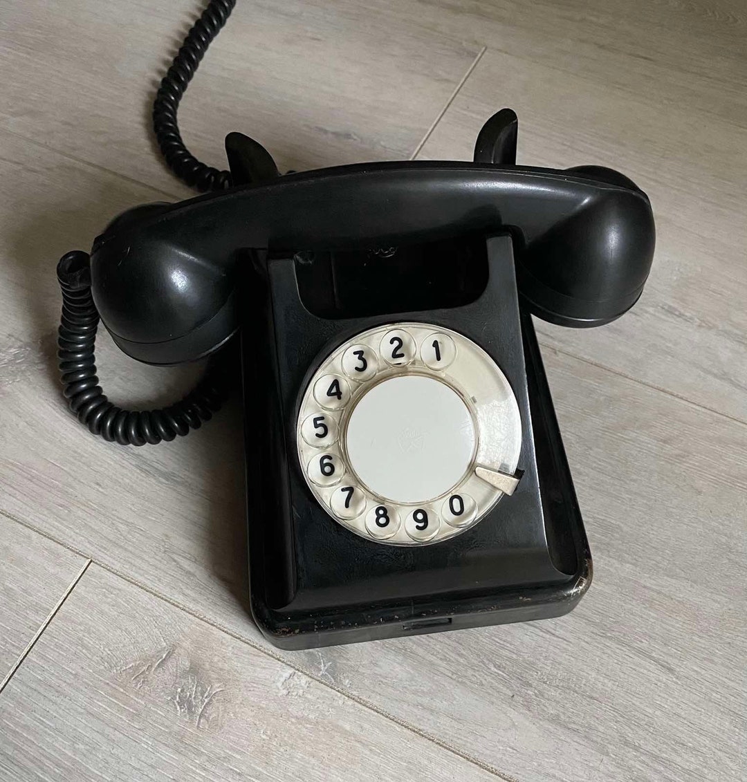 Vintage Black Phone, Old Rotary Phone, Soviet Phone, Soviet Bakelite ...