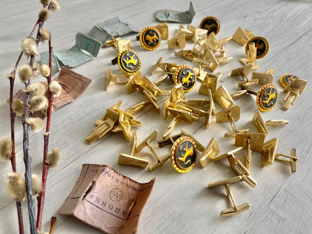 Vintage SET of 47 Pieces Cufflinks of the 1970s. Soviet Cufflinks Pair ...