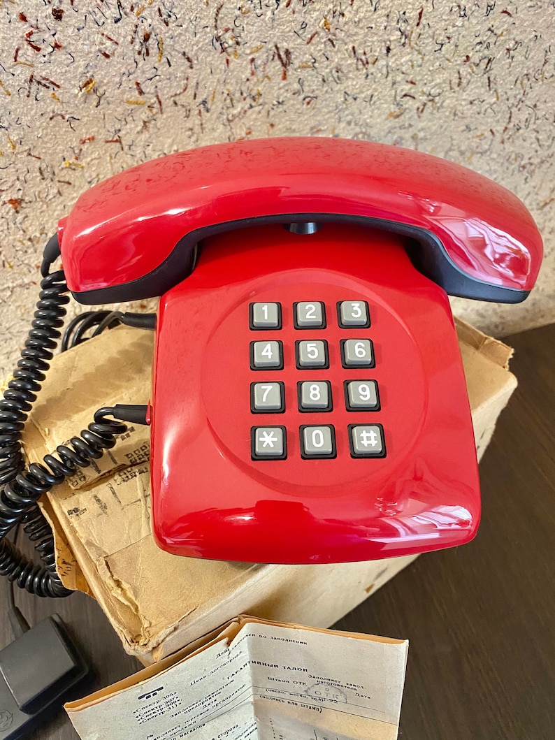 New Vintage Red Phone Push-button Telephone Soviet Phone - Etsy