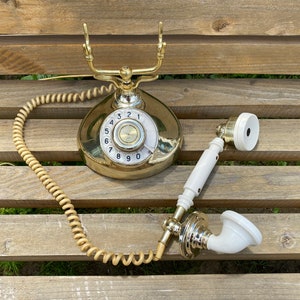 Vintage Gold Phone 1985s, Phone With Watch , Ufa Phone, Retro Phone ...