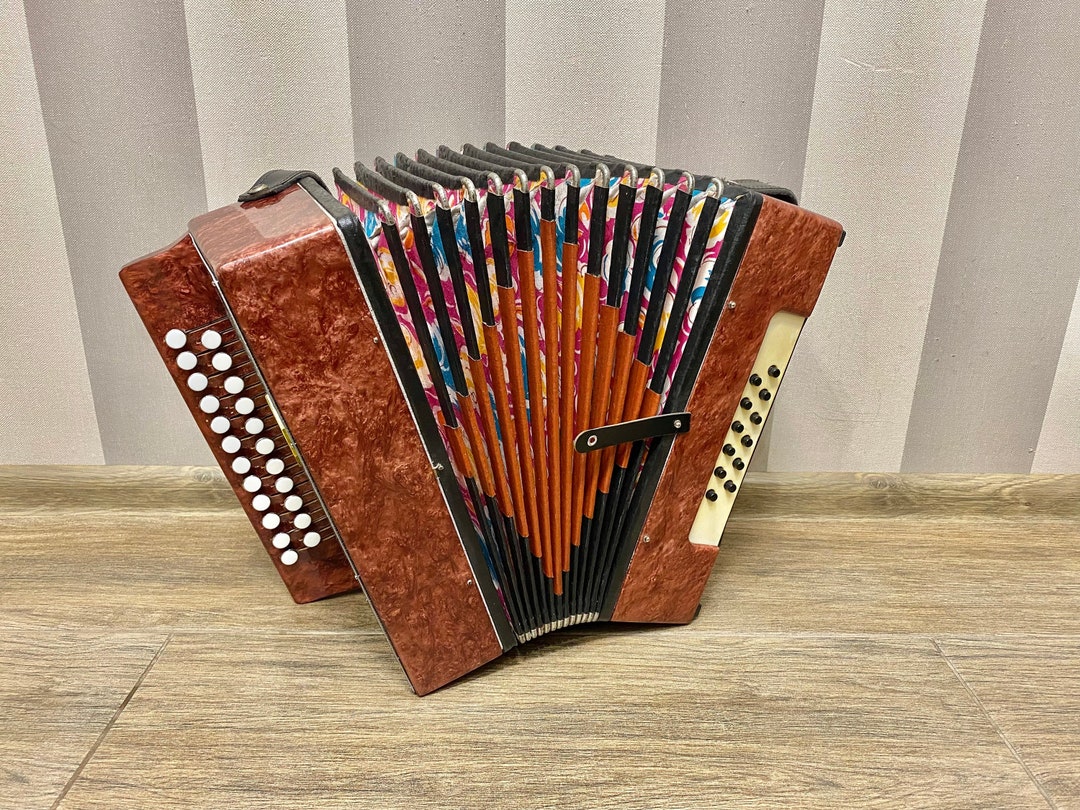 Rare New Vintage Folk Harmonic, Ukrainian Garmon, 2 Voices, 23x12 ...