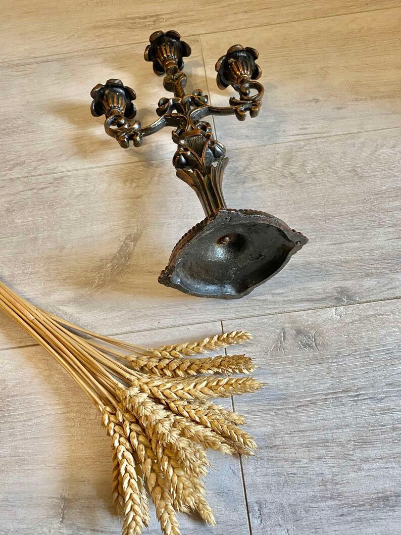 Big Rare Vintage Soviet Metal Candlestick for Three Candle,ussr Candle ...