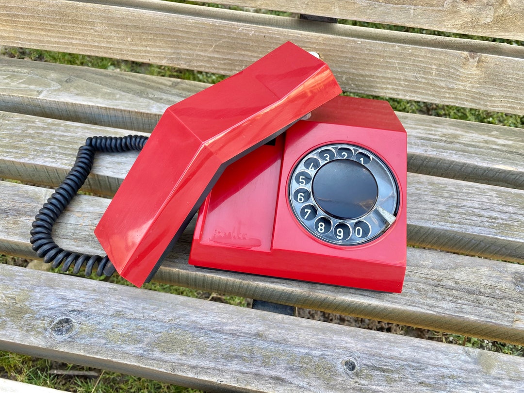 Vintage Red Phone 80s, Ussr Phone, Old Rotary Phone, Soviet Phone ...