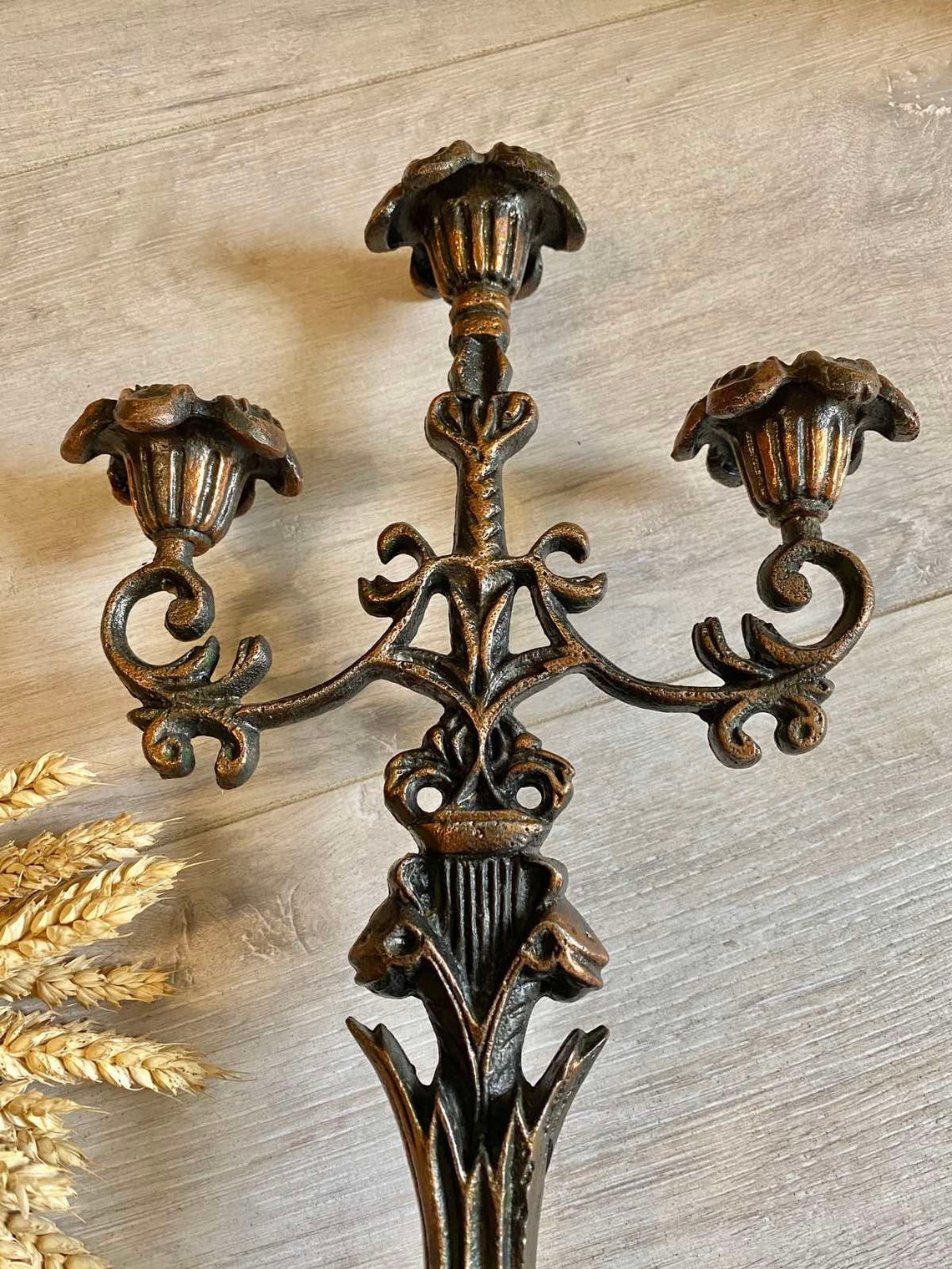 Big Rare Vintage Soviet Metal Candlestick for Three Candle,ussr Candle ...