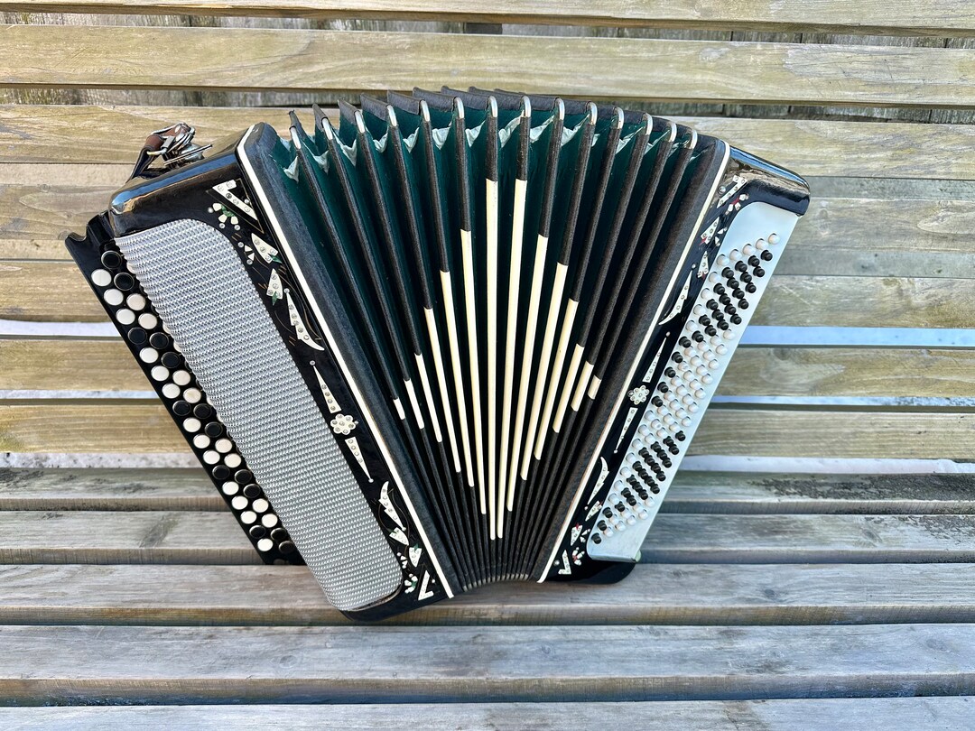 Working Vintage Ukrainian Accordion, 100 Bass, Bayan, Button Accordion ...