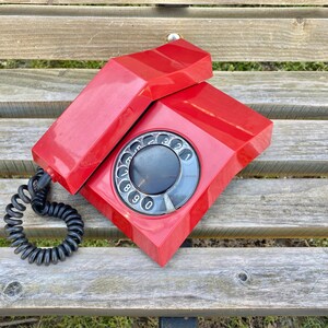 Vintage Red Phone 80s, Ussr Phone, Old Rotary Phone, Soviet Phone ...