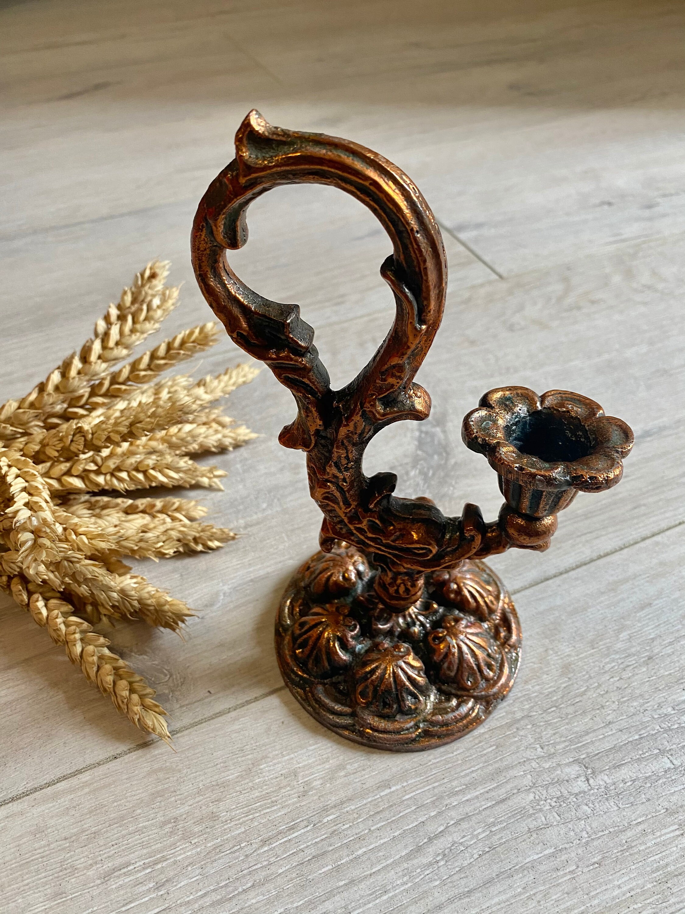 Rare Vintage Soviet Metal Candlestick One Candle, USSR Candle Holder ...