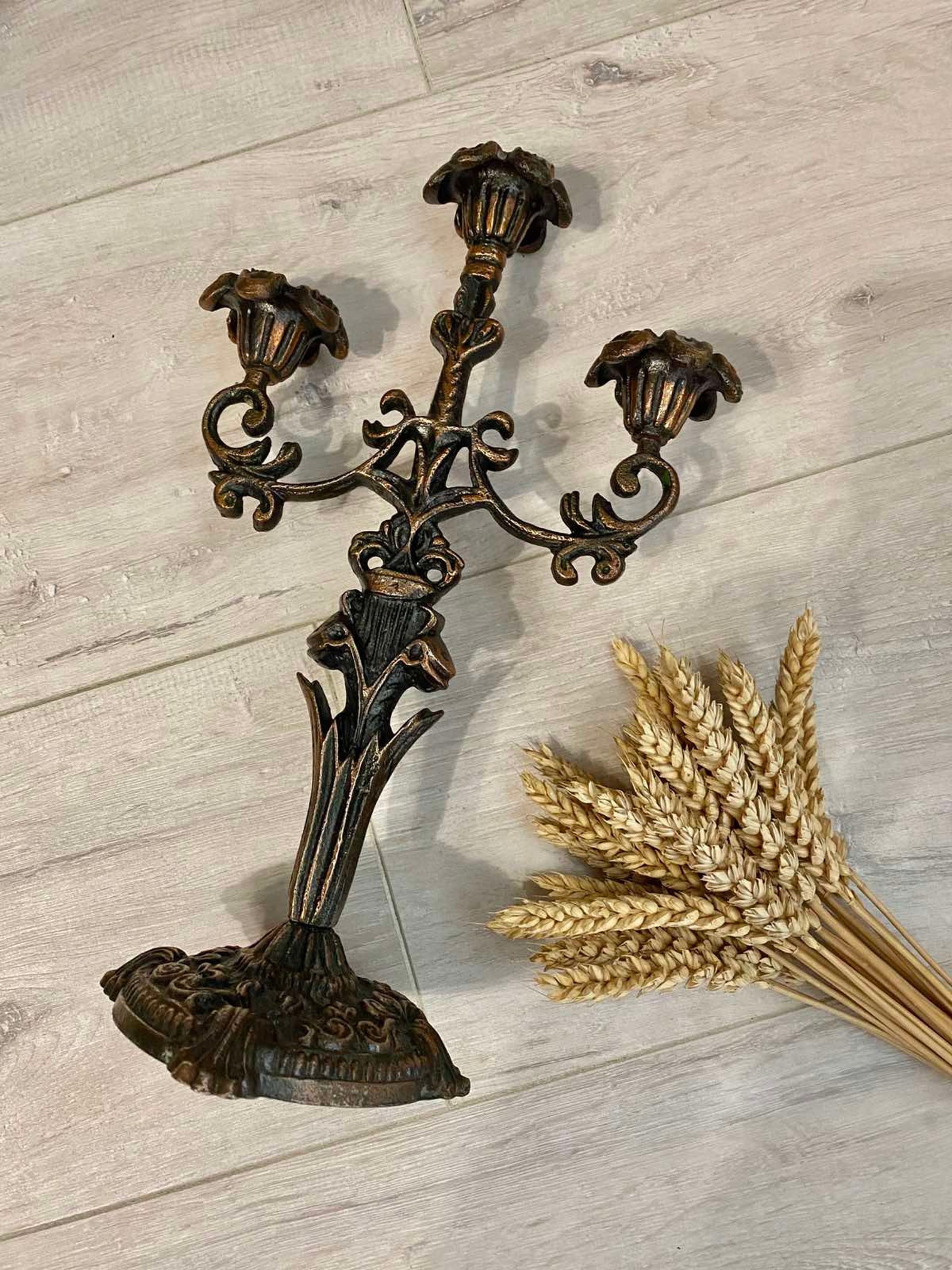 Big Rare Vintage Soviet Metal Candlestick for Three Candle,ussr Candle ...