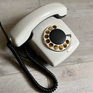 Vintage White Phone, Old Rotary Phone, Soviet Phone, Circle Dial Rotary ...