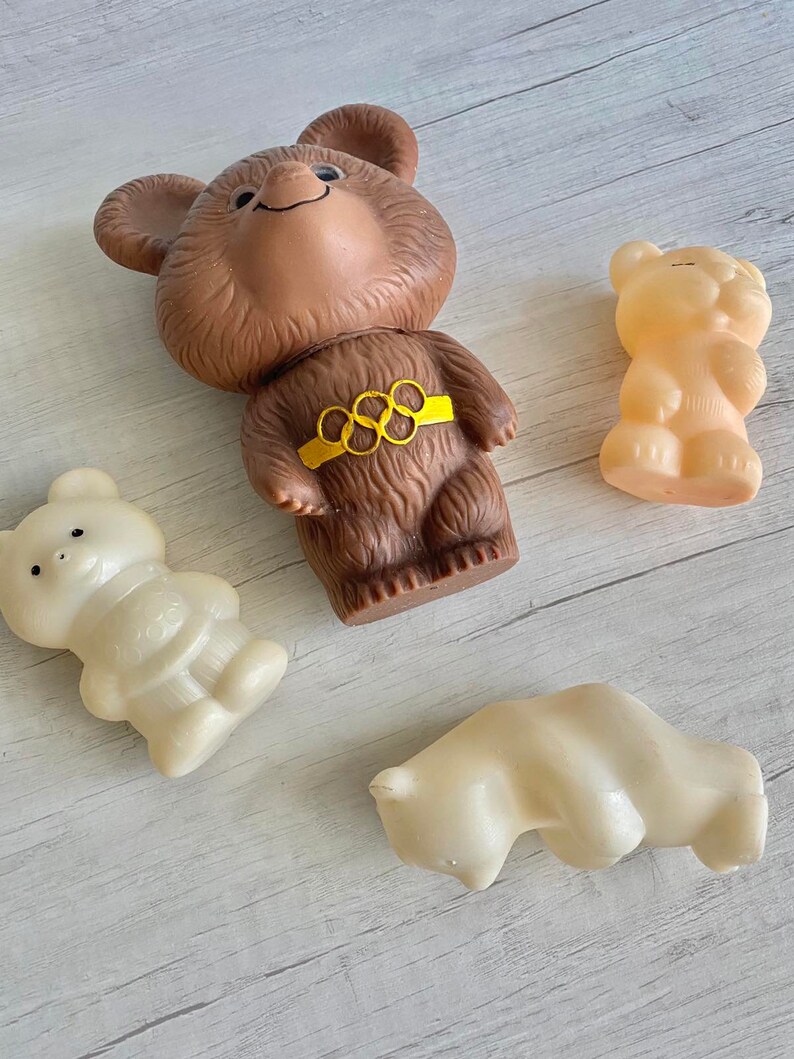 Set of 4 Bears of the Ussrsoviet Rubber Olympic Bear. Soviet | Etsy