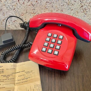 New Vintage Red Phone, Push-button Telephone, Soviet Phone, Vintage ...
