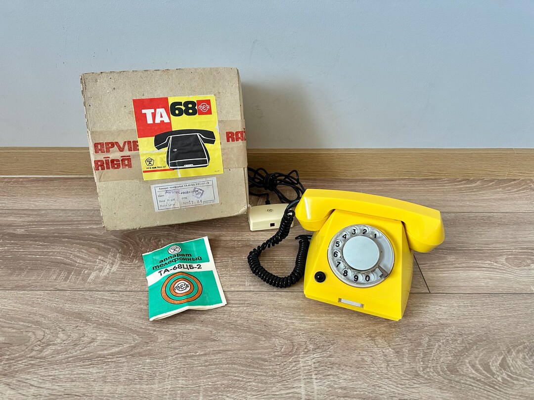 New Vintage Yellow Phone, Yellow Phone, USSR Telephone, Old Phone ...