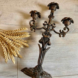 Big Rare Vintage Soviet Metal Candlestick for Three Candle,ussr Candle ...